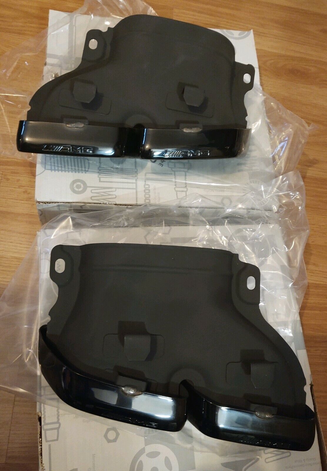 Mercedes OEM Quad Tip Black Chrome Night Package W253 C253 GLC 63 W213 ...