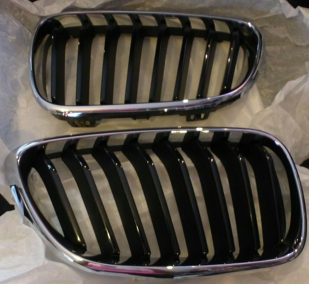 BMW OEM M Sport Gloss Black & Chrome M Sport Front Grille Pair F22 F23 ...