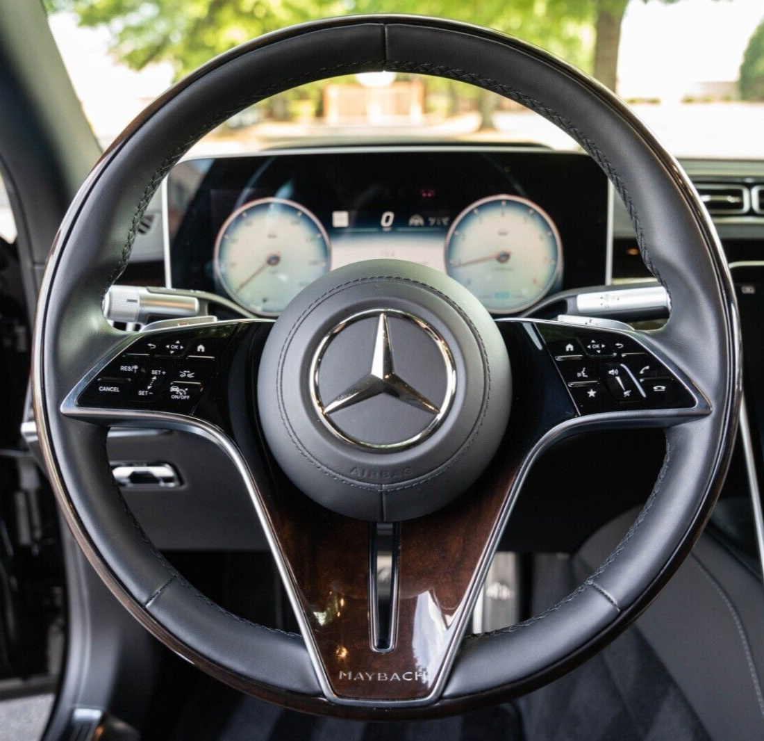 Mercedes-Benz OEM W223 S-Class 2021+ Maybach Walnut Wood Steering Whee ...