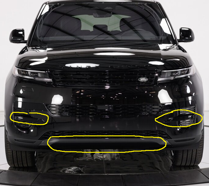 Range Rover Sport OEM L461 2023+ Gloss Black Front Bumper Accent Set N ...